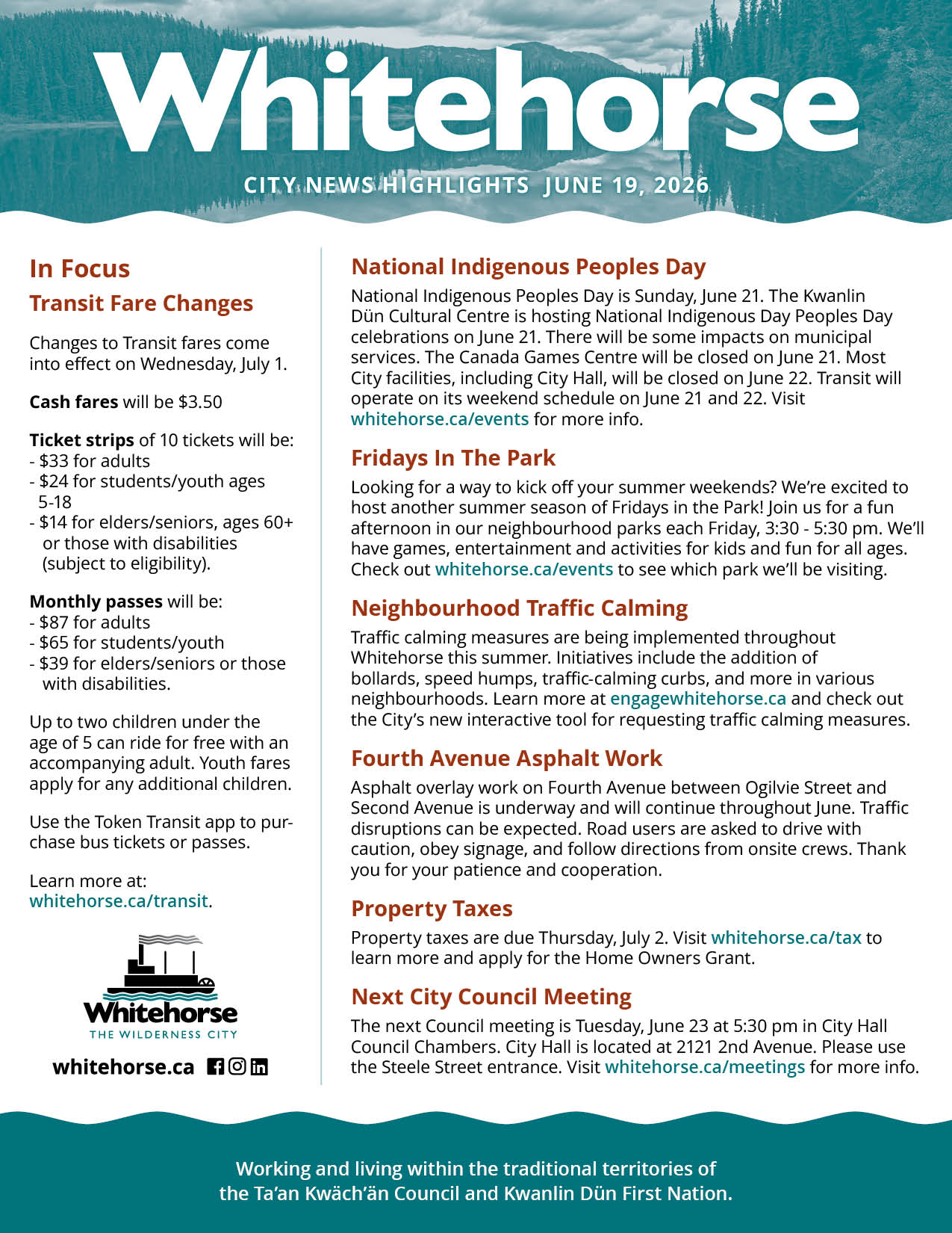 City News Highlights - City of Whitehorse